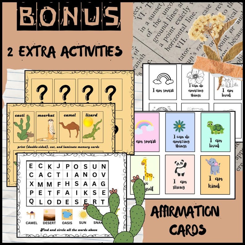 DESERT Preschool Weekly Lesson Plan - Etsy