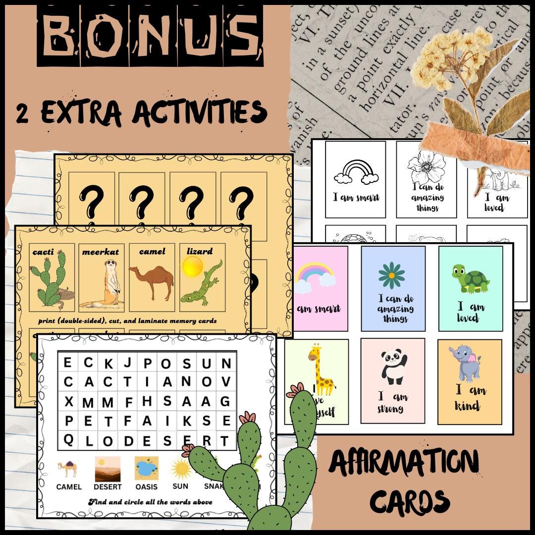 DESERT Preschool Weekly Lesson Plan - Etsy