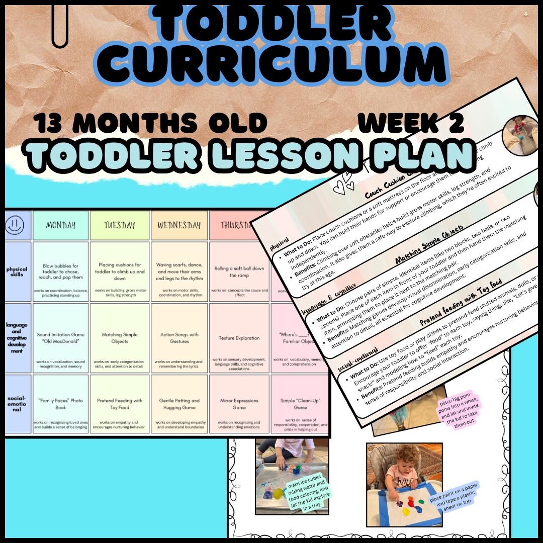 13 Months Old WEEKLY CURRICULUM (week 2 of the Bundle) - Etsy