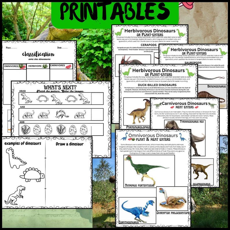 DINOSAURS- Preschool Weekly Lesson Plan - Etsy