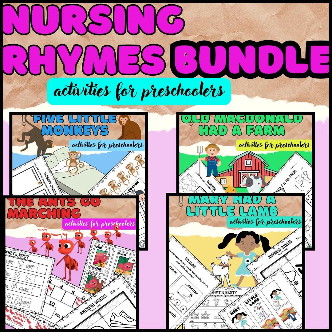 NURSERY RHYMES BUNDLE- Activities for Preschoolers - Etsy
