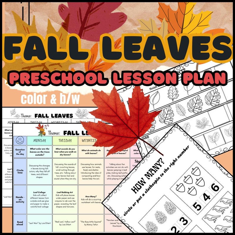 Fall Lesson Plan Preschool - Etsy