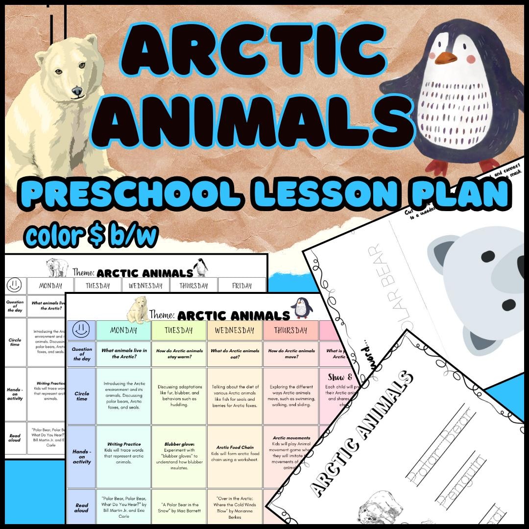 ARCTIC ANIMALS- Preschool Weekly Lesson Plan - Etsy