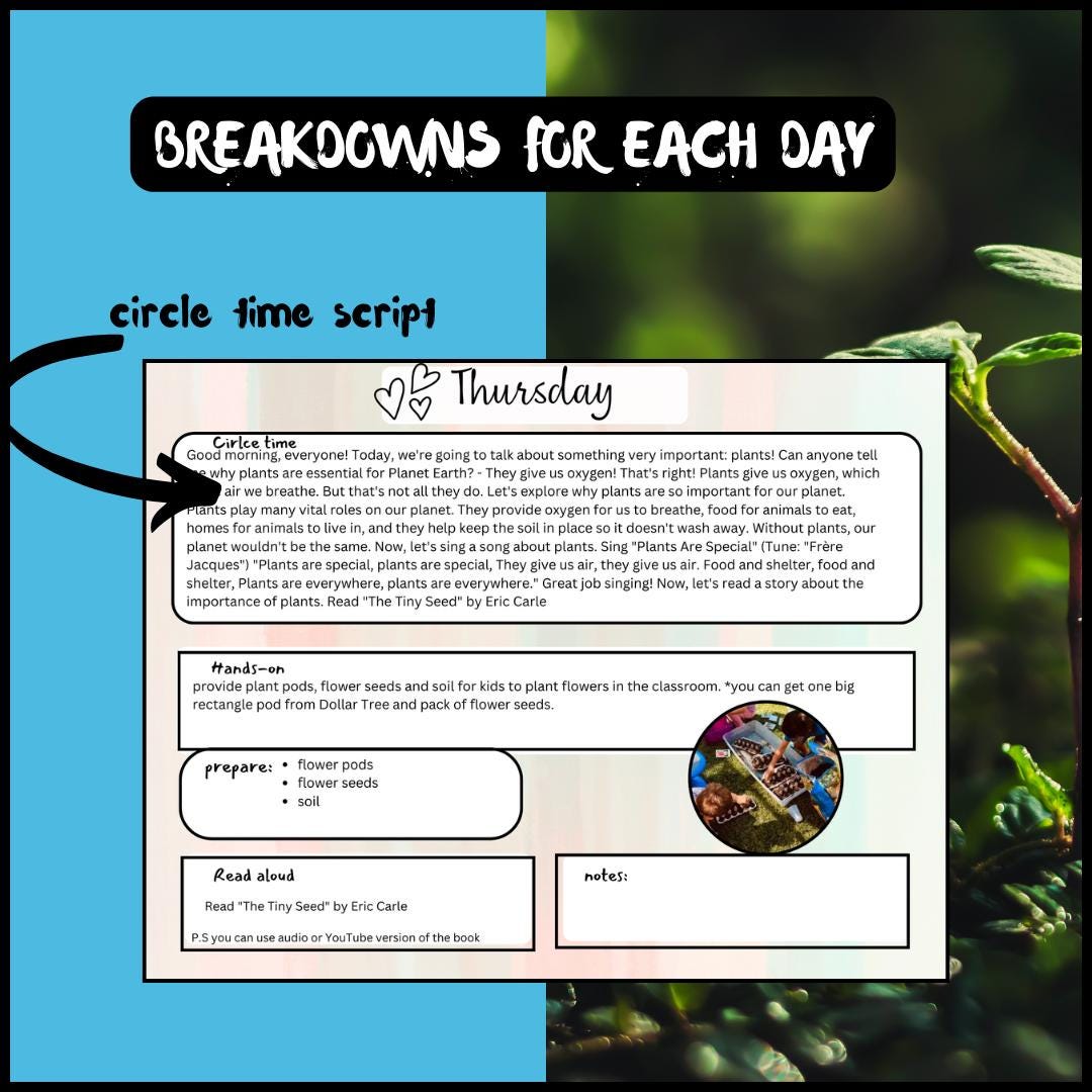PLANET EARTH- Preschool Weekly Lesson Plan - Etsy