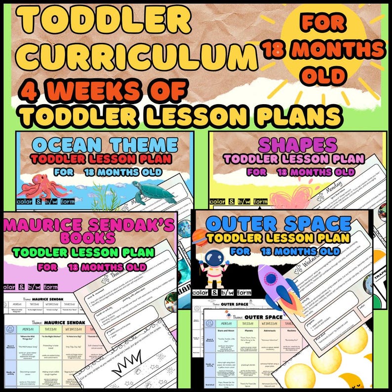Toddler Curriculum for 18 Months Old- MONTHLY BUNDLE - Etsy