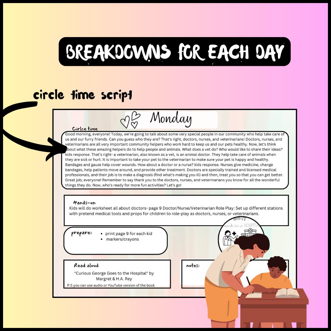 COMMUNITY HELPERS- Preschool Weekly Lesson Plan - Etsy