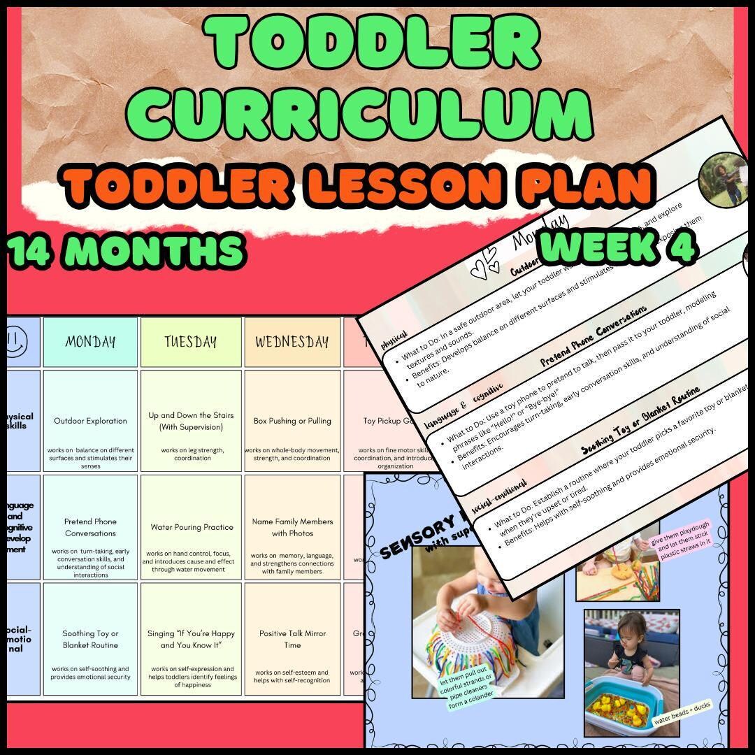 14 Months Old Toddler Curriculum- Week 4 of the Bundle - Etsy