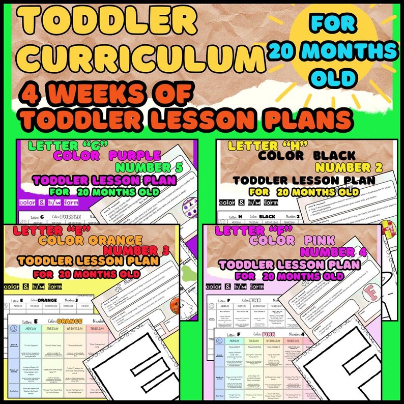 Toddler Curriculum- MONTHLY BUNDLE for 20 Months Old - Etsy