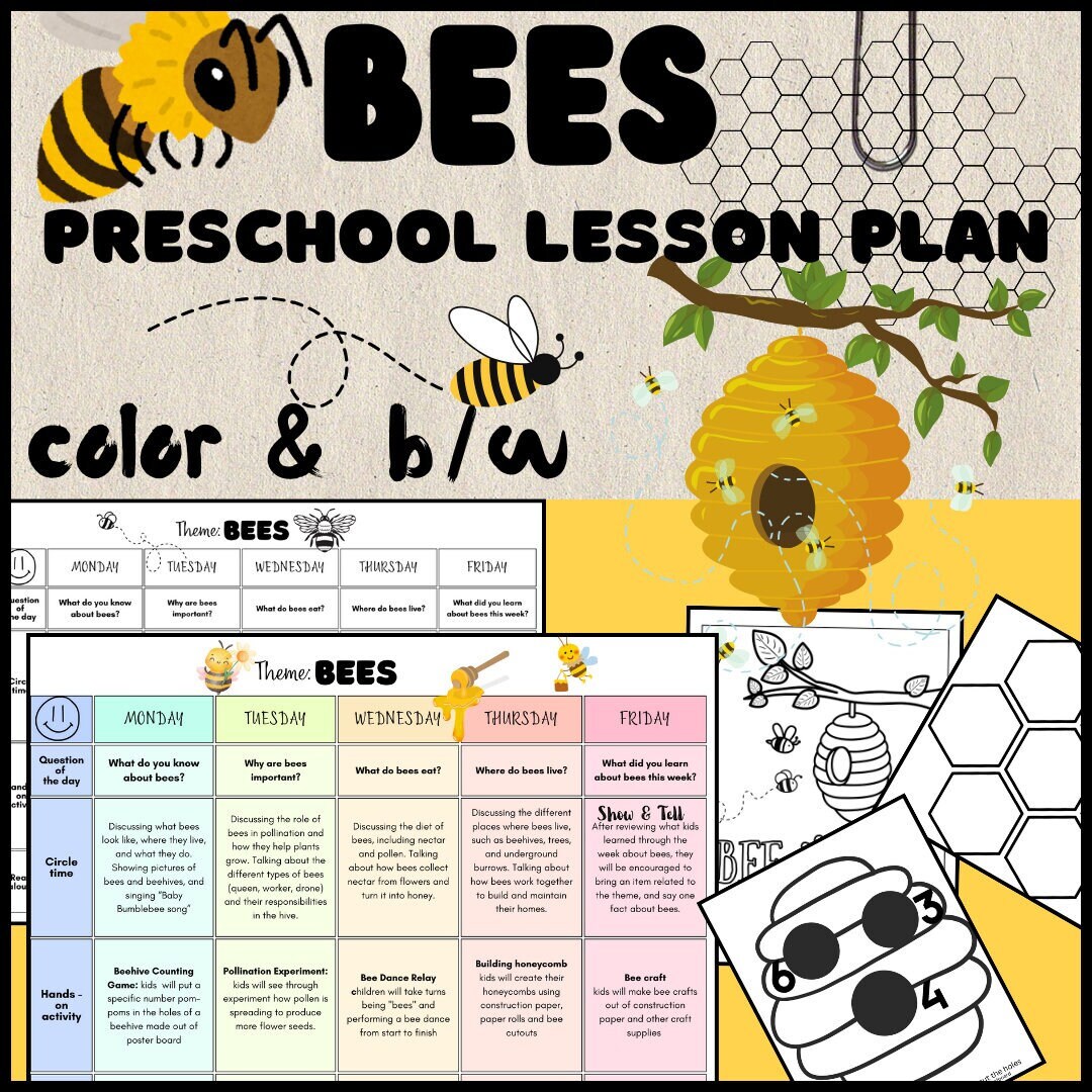 BEES Preschool Weekly Lesson Plan - Etsy