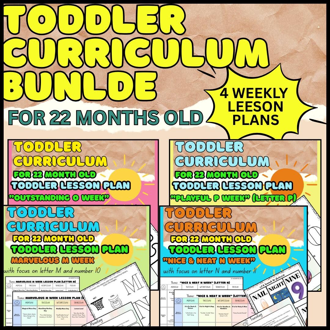4-week Toddler Lesson Plan Bundle for 22-month-olds - Etsy
