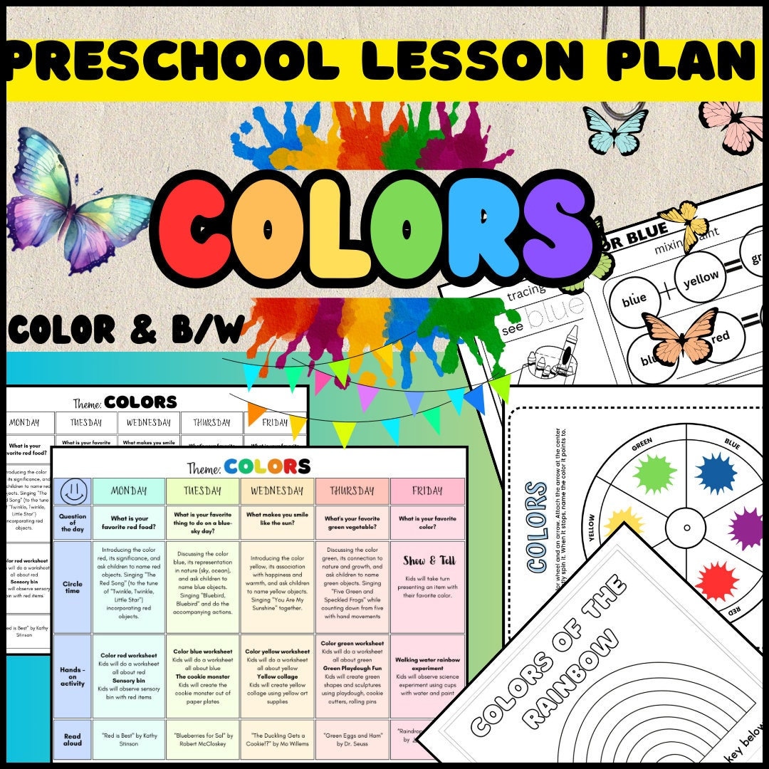 COLORS Preschool Lesson Plan - Etsy