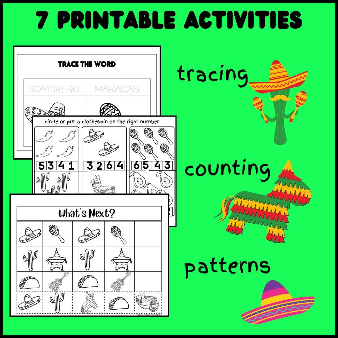 CINCO DE MAYO- Preschool Activities - Etsy