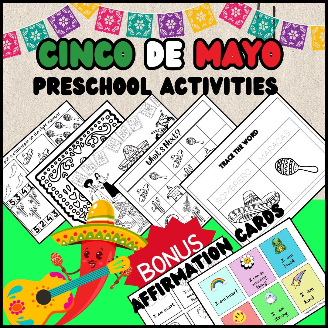 CINCO DE MAYO- Preschool Activities - Etsy