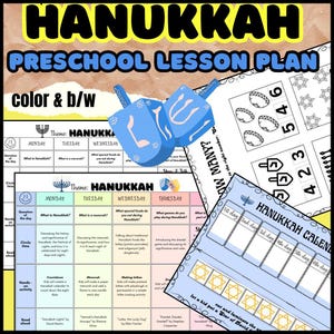 HANUKKAH- Preschool Weekly Lesson Plan - Etsy