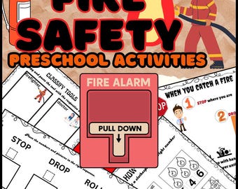 Preschool Fire Safety Worksheets Cutting Glueing Coloring Practice - Etsy