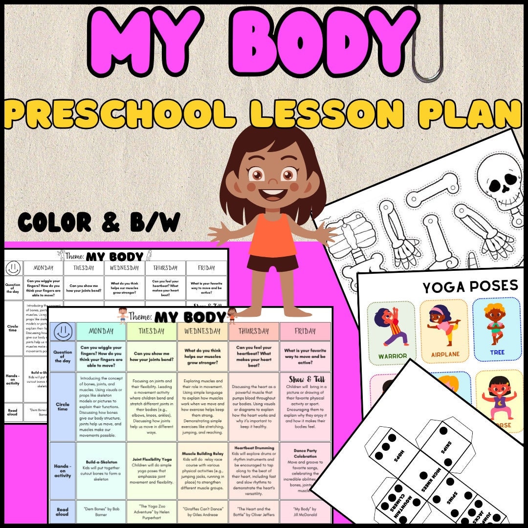 MY BODY Preschool Weekly Lesson Plan - Etsy
