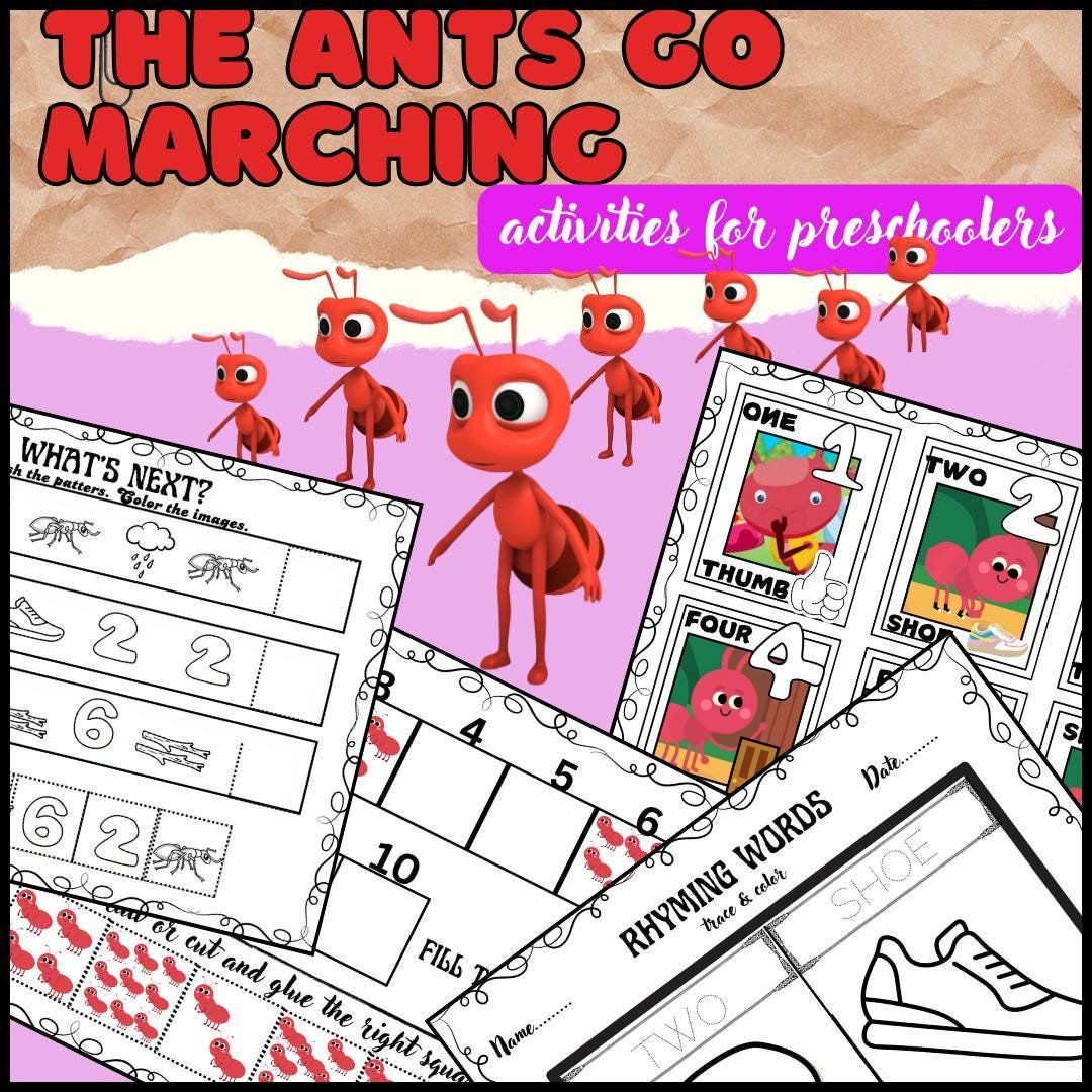 ANTS GO MARCHING Activities for Preschoolers - Etsy