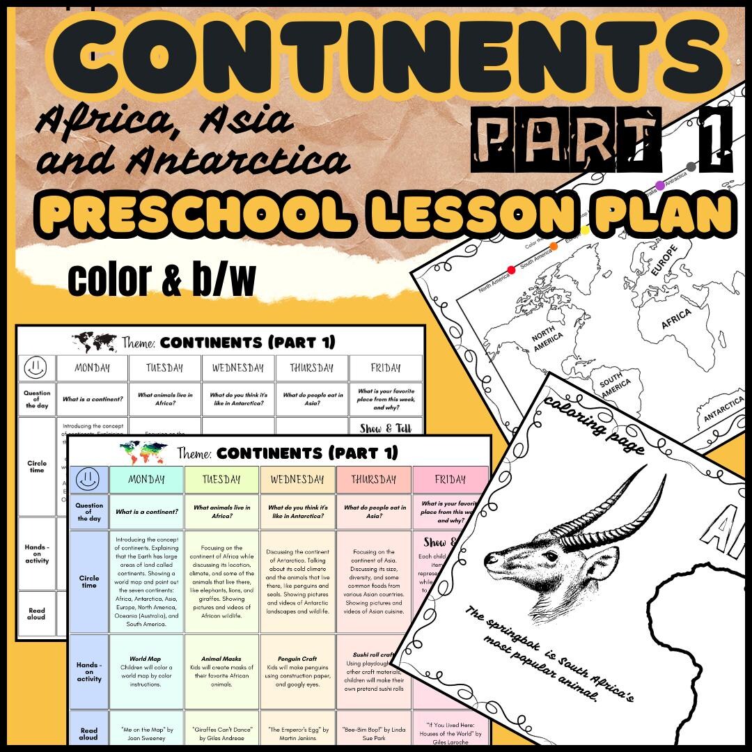 CONTINENTS (part 1)- Asia, Africa, and Antarctica- Preschool Weekly ...