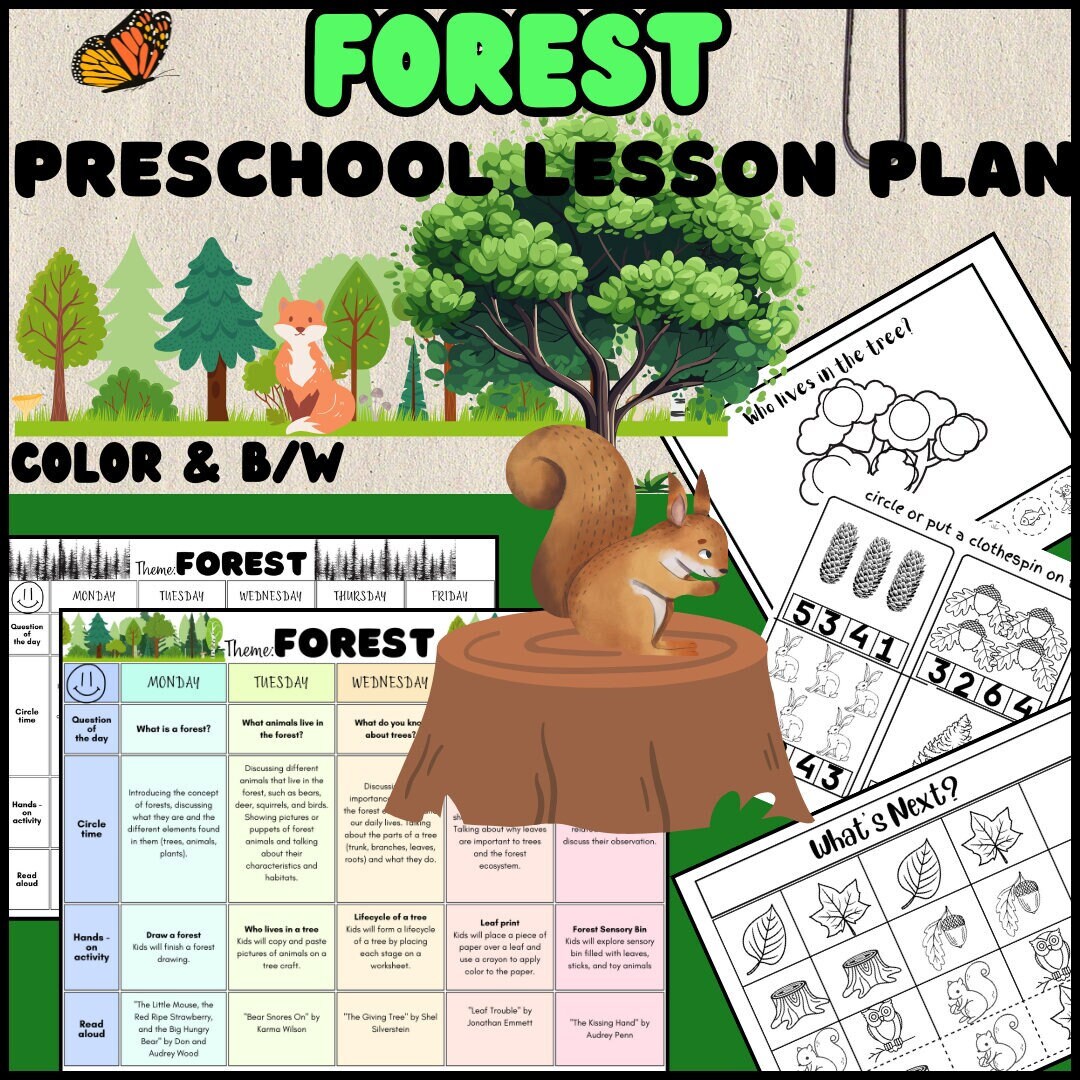 FOREST Preschool Weekly Lesson Plan - Etsy