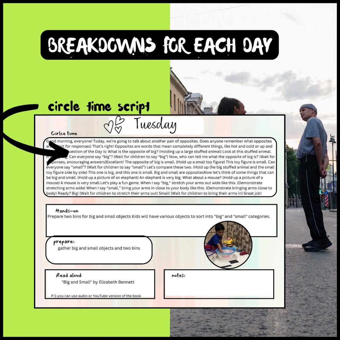 OPPOSITES- Preschool Weekly Lesson Plan - Etsy