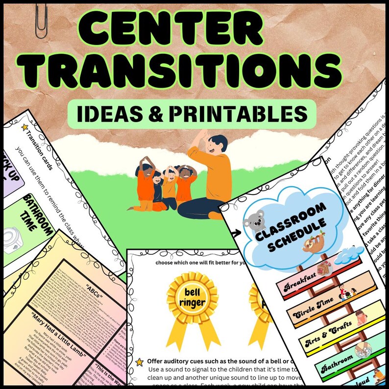 CENTER TRANSITION Ideas and Activities for Preschoolers - Etsy