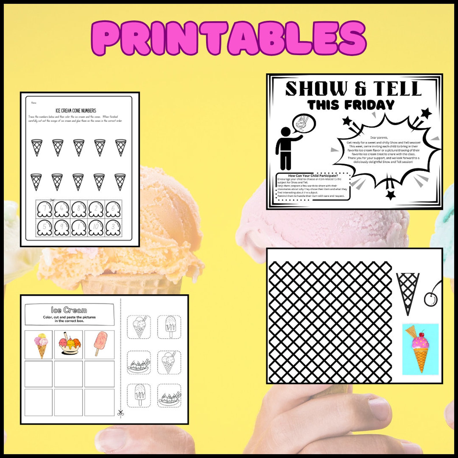 ICE CREAM Preschool Weekly Lesson Plan - Etsy Canada