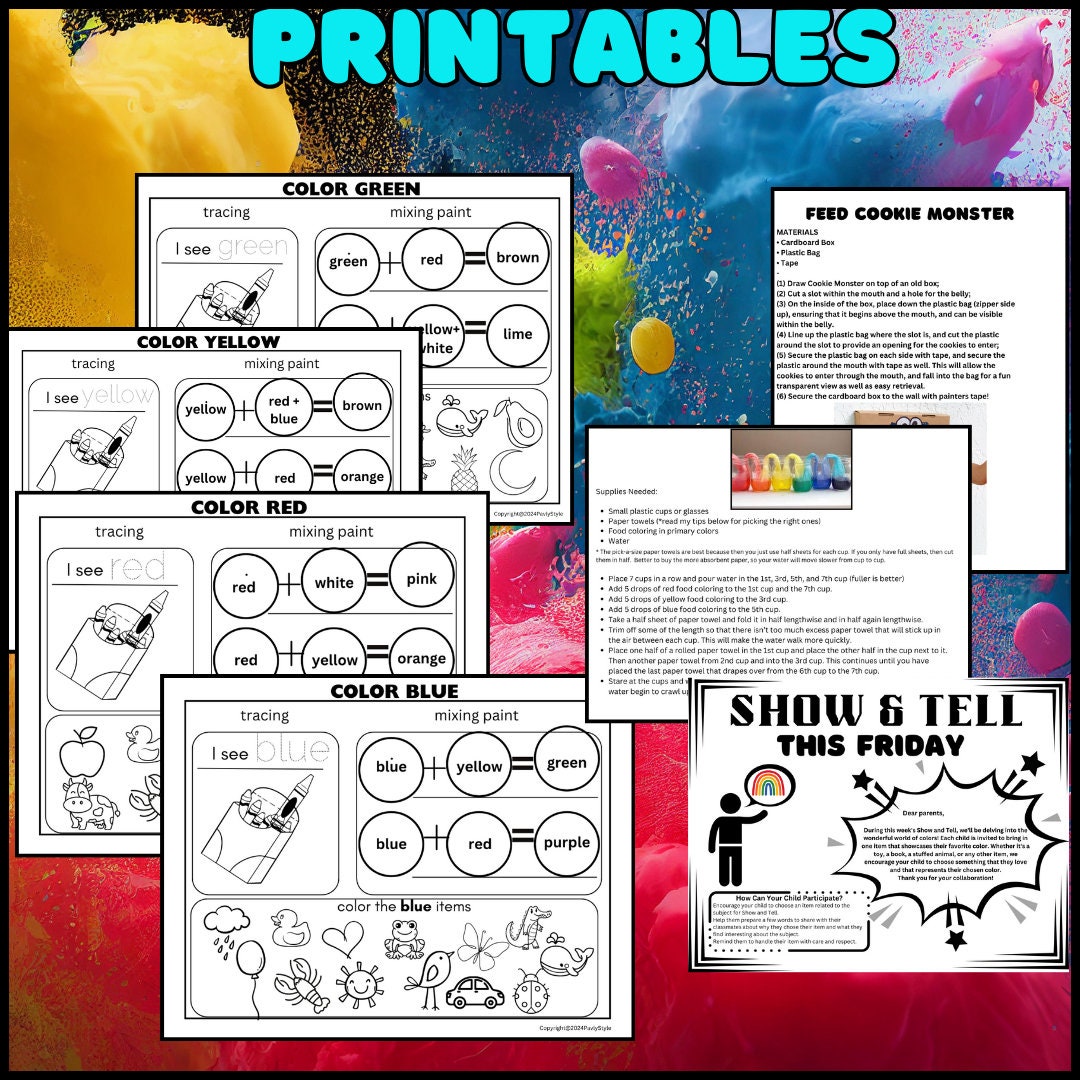 COLORS Preschool Lesson Plan - Etsy