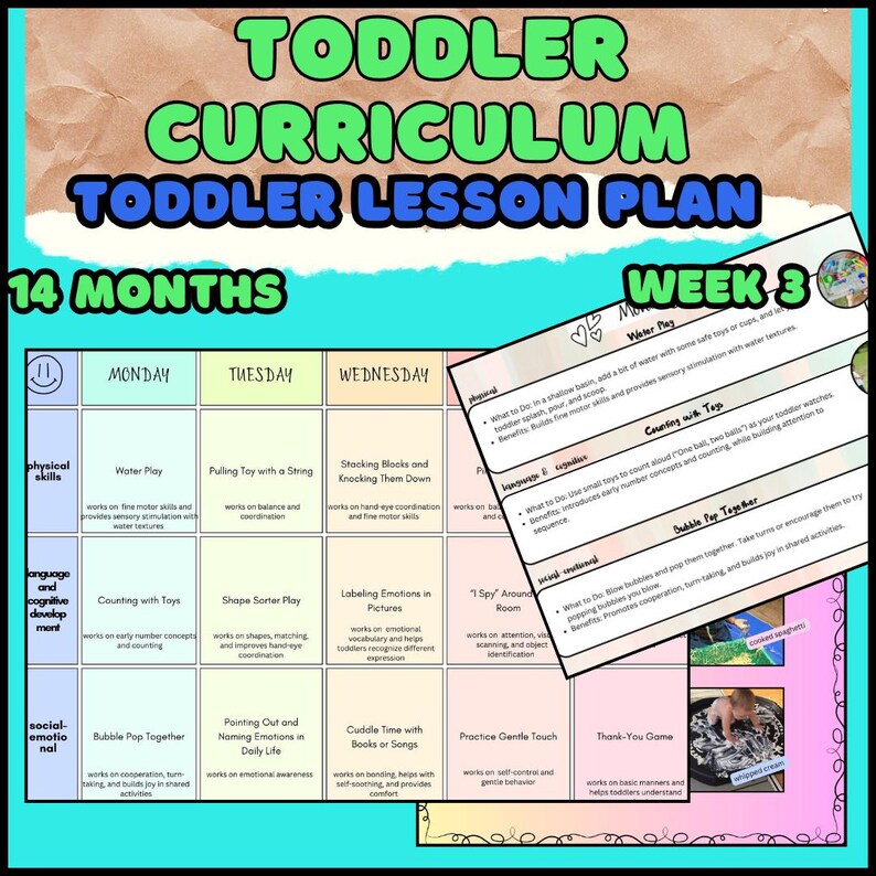 14 Months Old Toddler Curriculum- Week 3 of the Bundle - Etsy