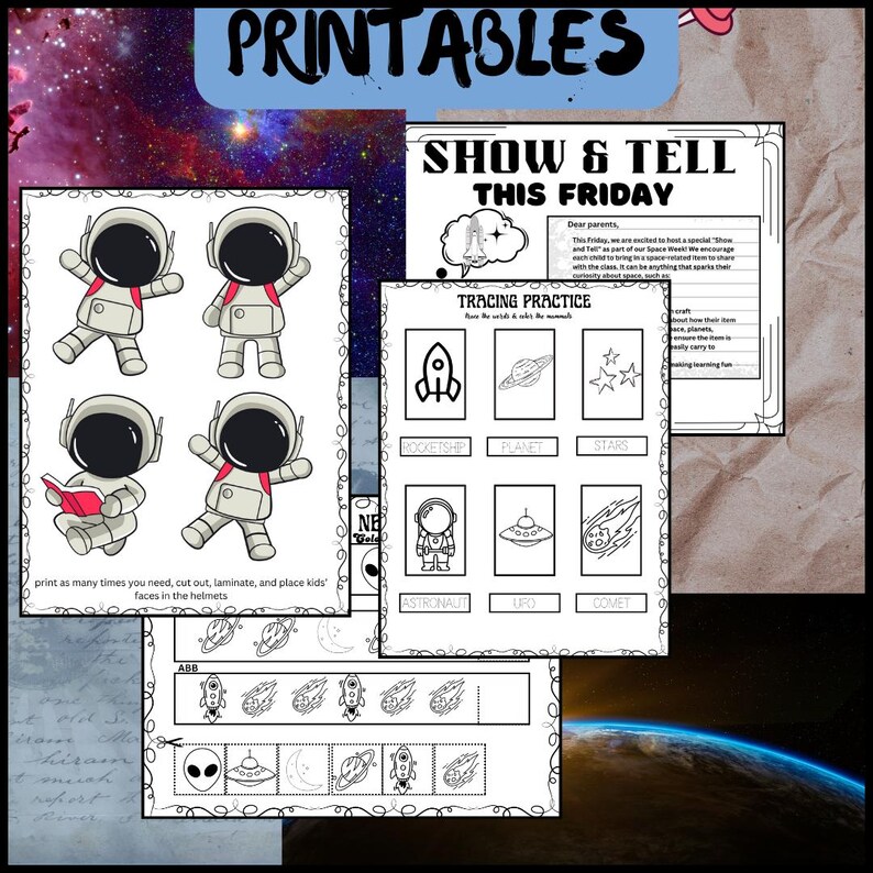 SPACE- Preschool Weekly Lesson Plan - Etsy