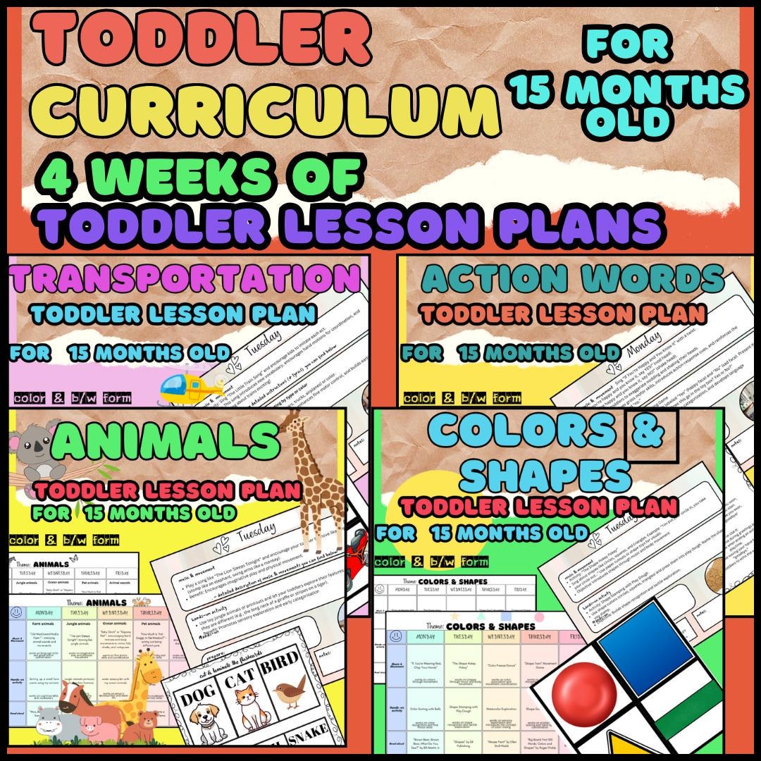 Toddler Curriculum Monthly Bundle- 15 Months Old - Etsy