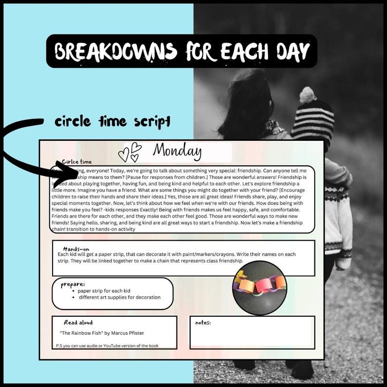 FRIENDSHIP- Preschool Weekly Lesson Plan - Etsy
