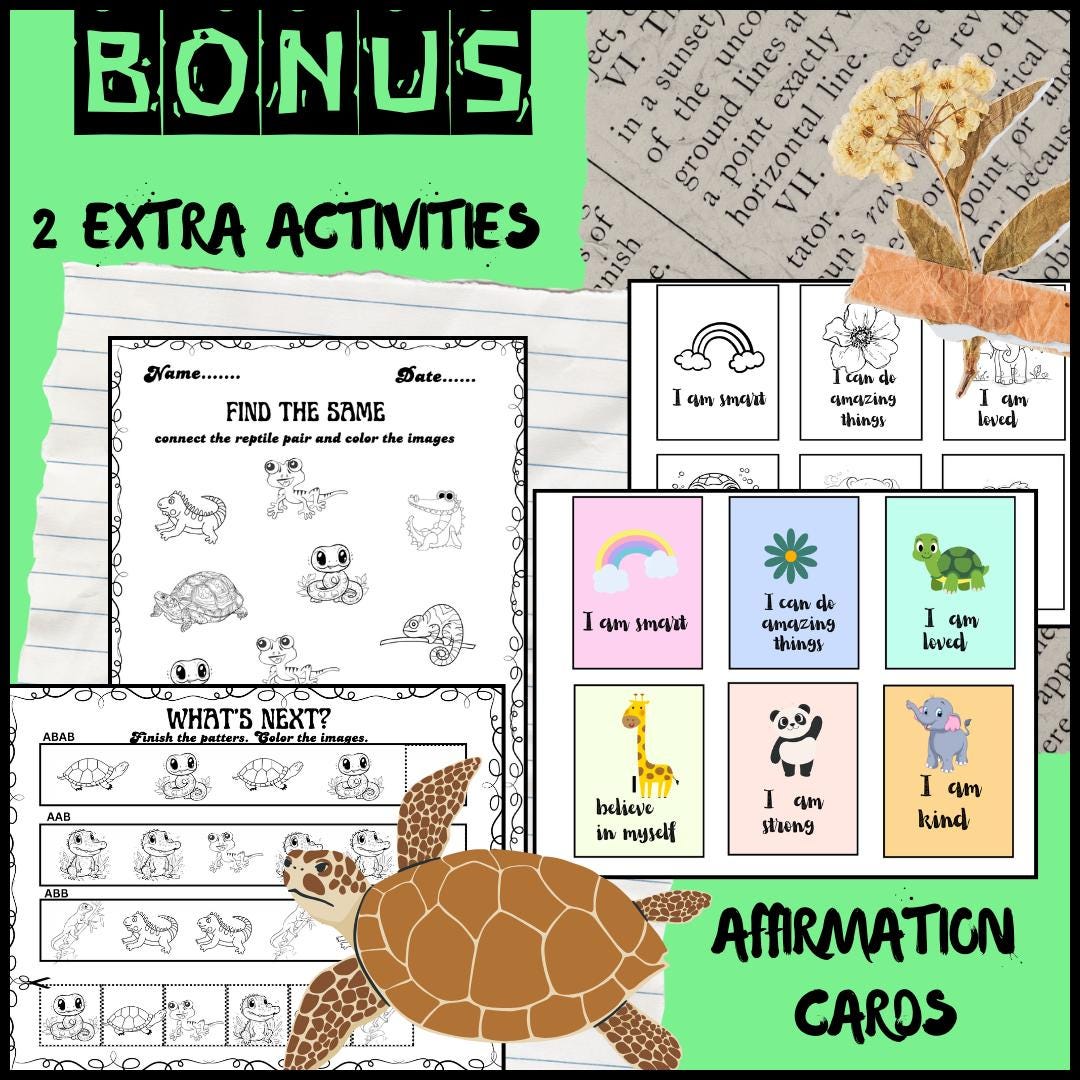 REPTILES- Preschool Weekly Lesson Plan - Etsy