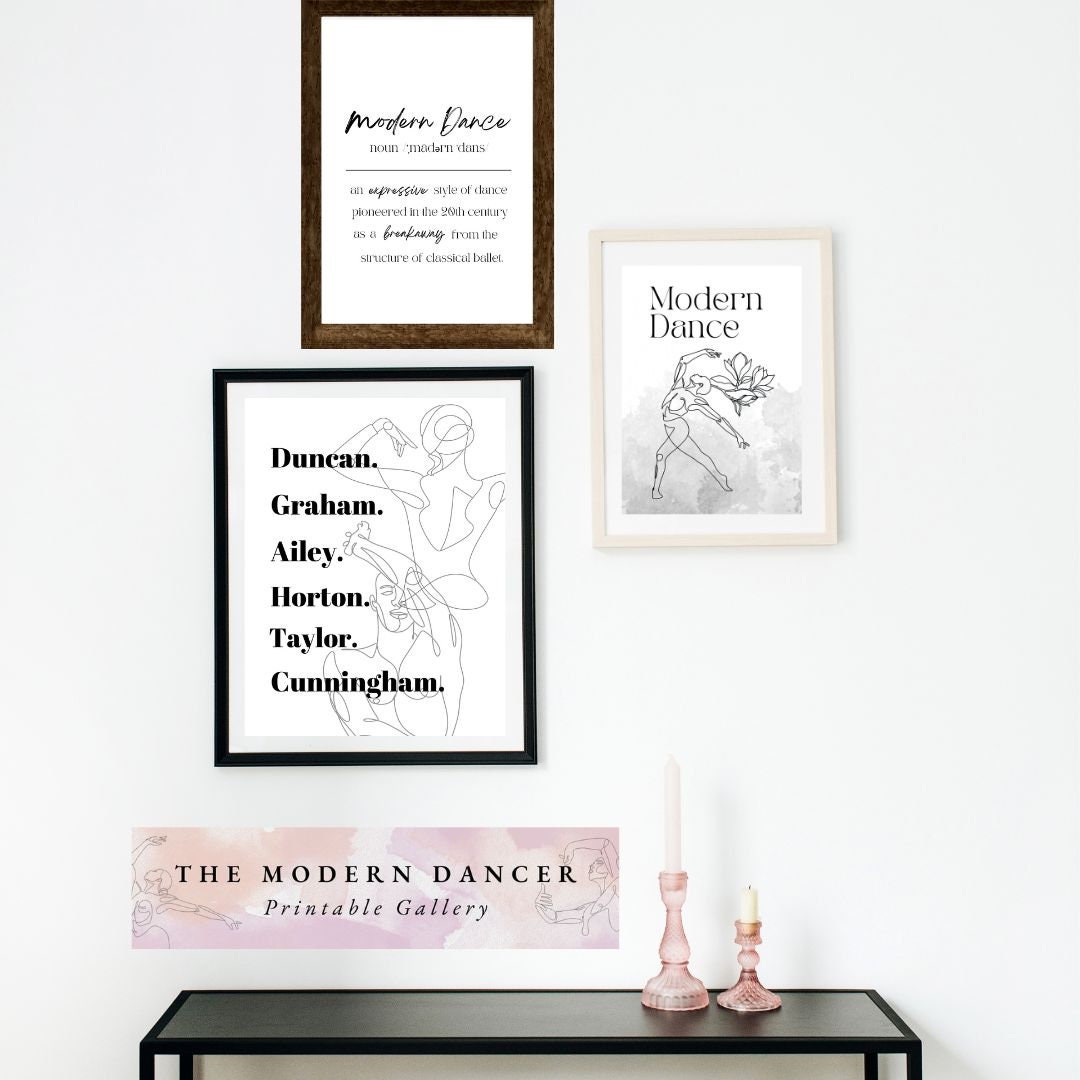 Black and White Modern Dance Poster Bundle Printable Poster - Etsy