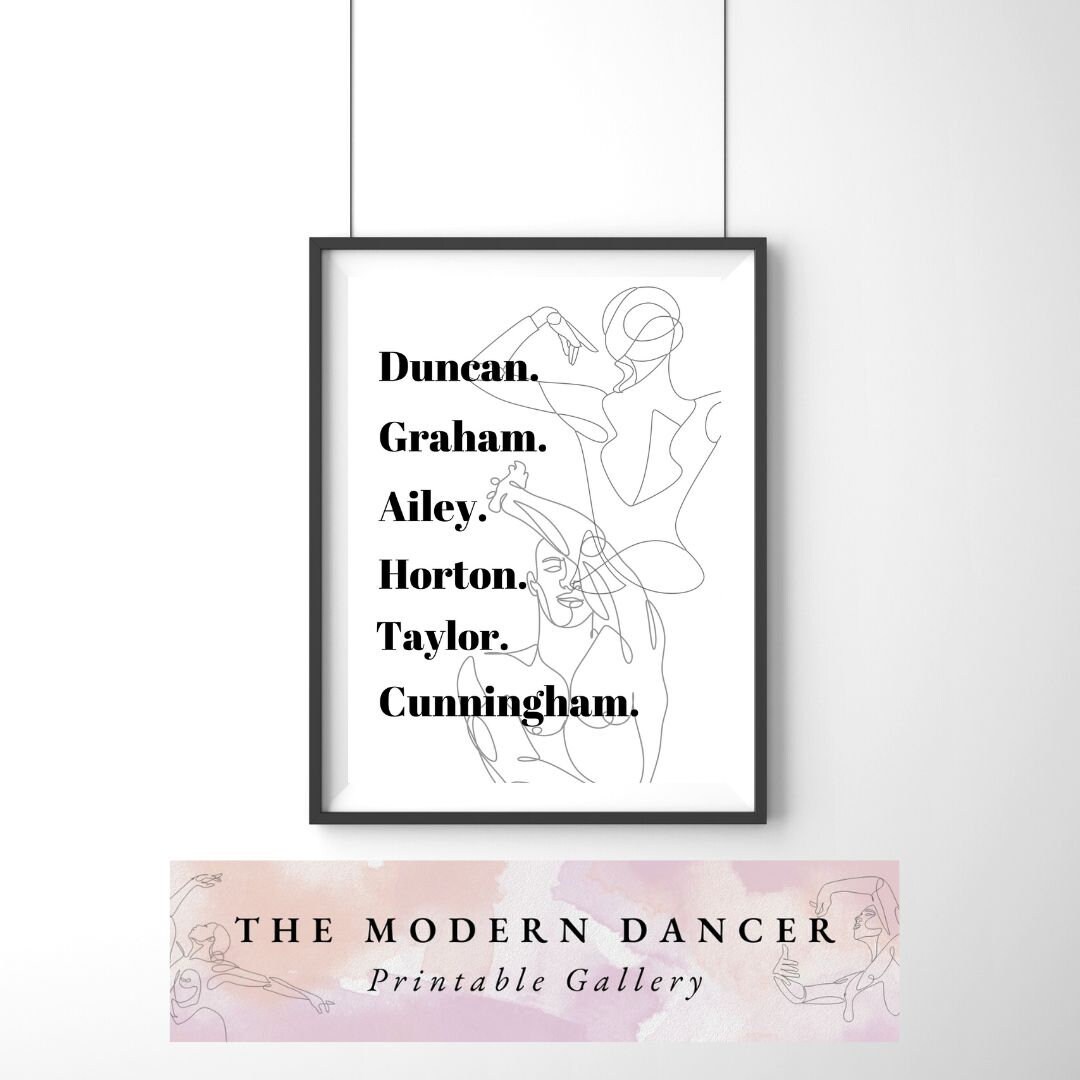 Modern Dance Pioneers Printable Poster Dance Art - Etsy