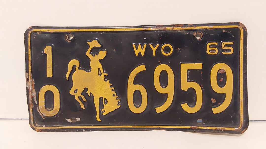 Vintage 1965 Wyoming License Plate - Etsy