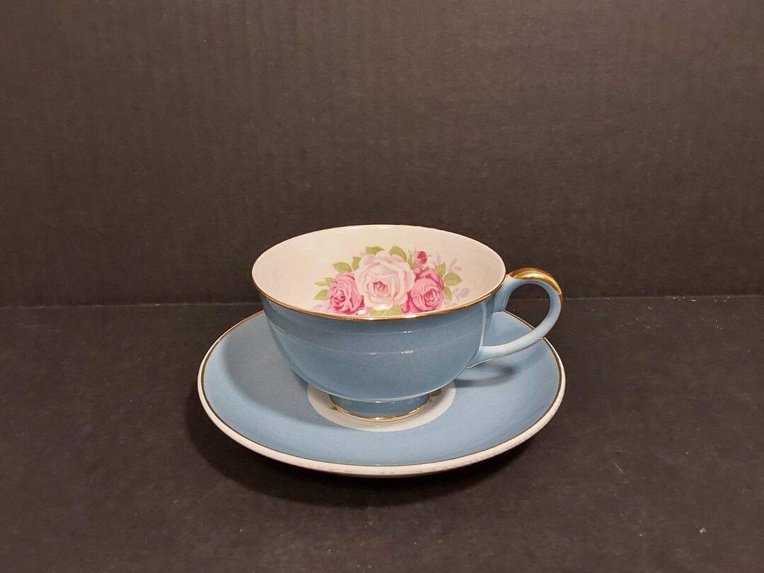 JASON Bone China, Pink Roses Tea Cup and Saucer - Etsy