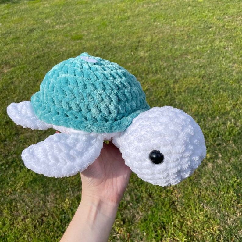 Jumbo Crochet Sea Turtle Plushie Amigurumi, Gift for Kids, Sunflower ...