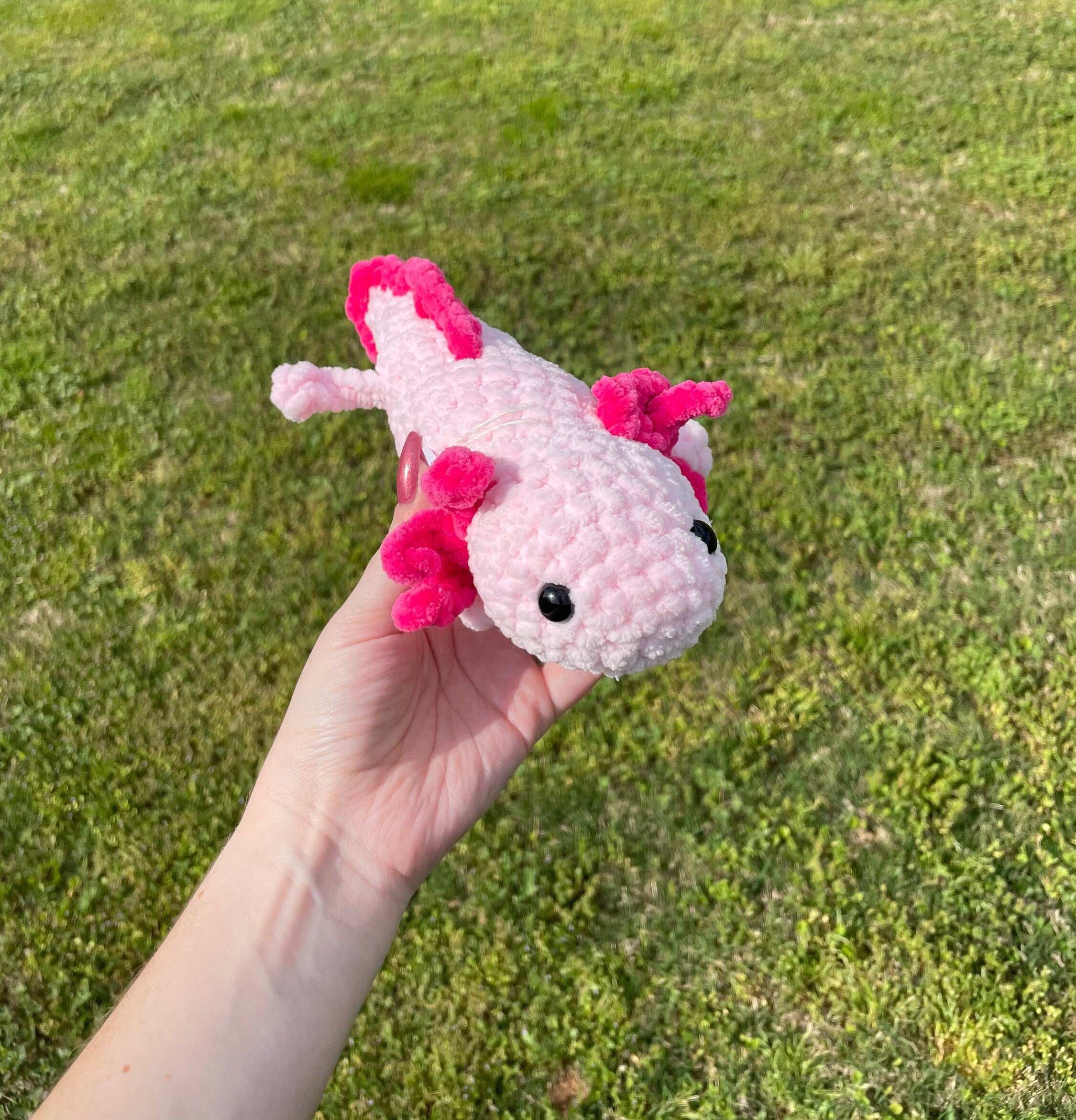 Crochet Axolotl Plushie XL, Chunky Axolotl, Crochet Amigurumi, Gift for ...