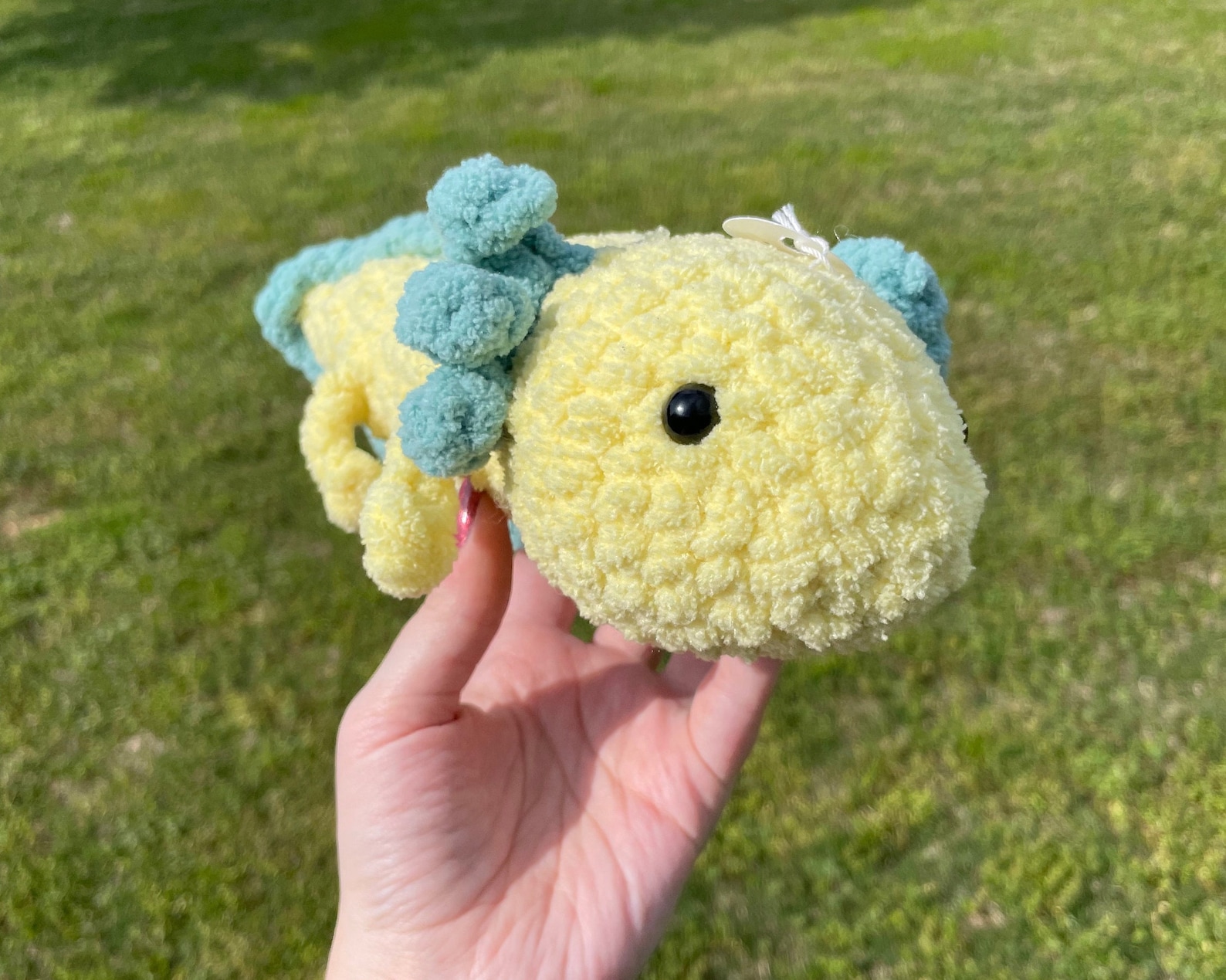 Crochet Axolotl Plushie XL, Chunky Axolotl, Crochet Amigurumi, Gift for ...