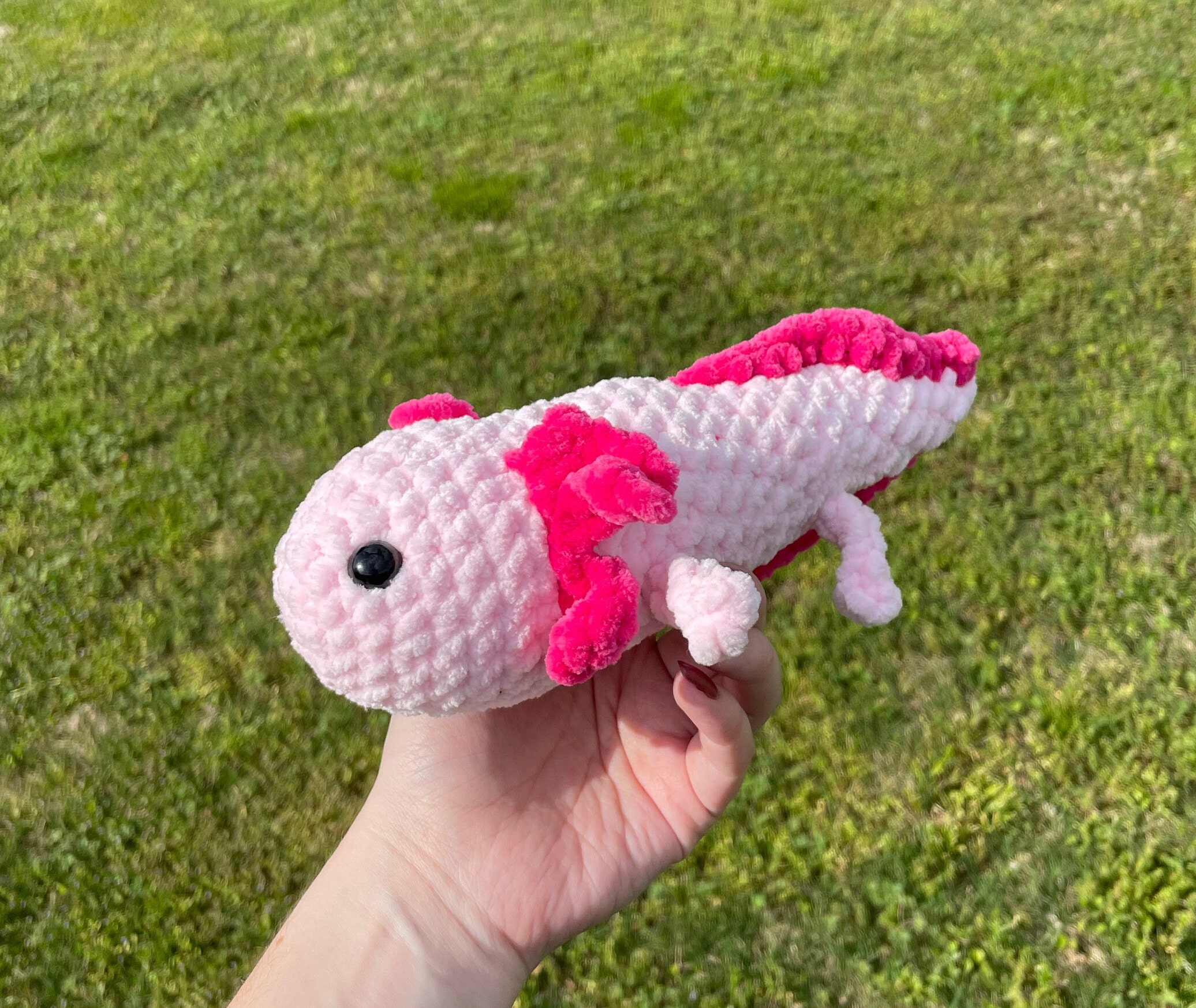 Crochet Axolotl Plushie XL, Chunky Axolotl, Crochet Amigurumi, Gift for ...