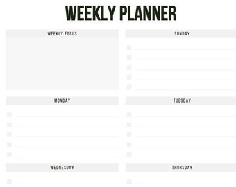 Digital Weekly Planner, Printable, Instant Download, Maximize ...