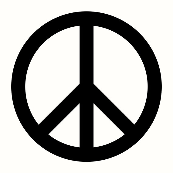 Hippie Peace Sign Black And White