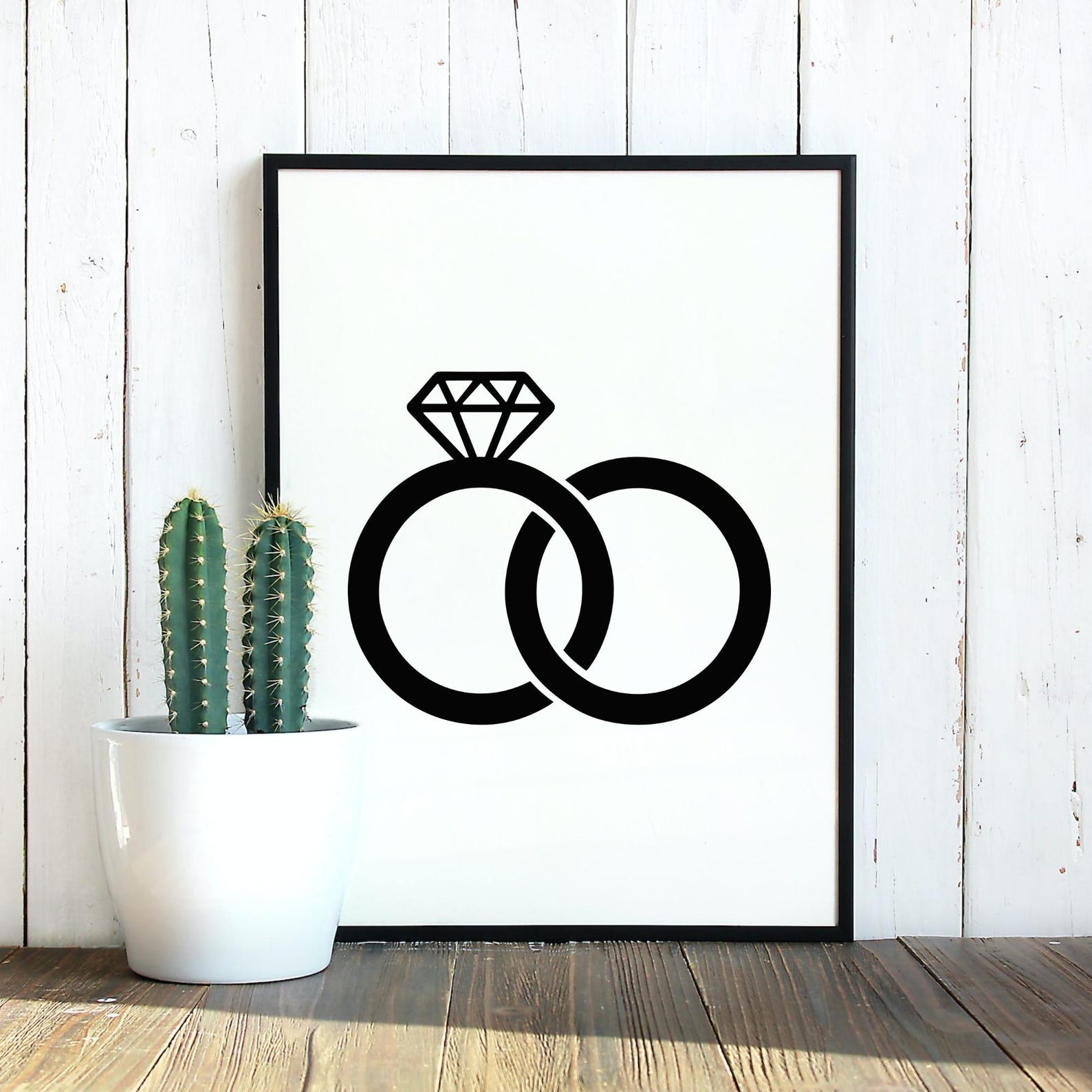 Wedding Rings SVG, Interlocking Rings PNG, Elegant Marriage Symbol ...