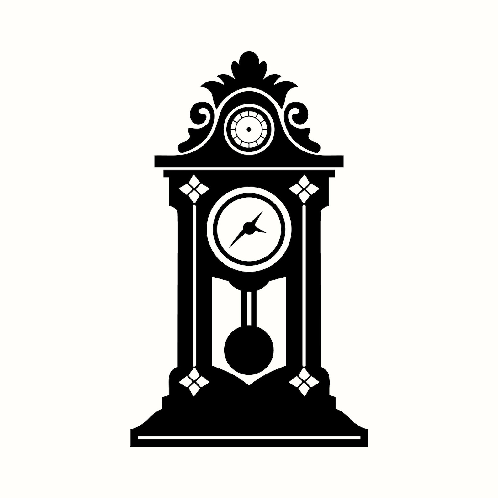 Grandfather Clock SVG, Antique Clock Silhouette PNG, Vintage Timepiece ...