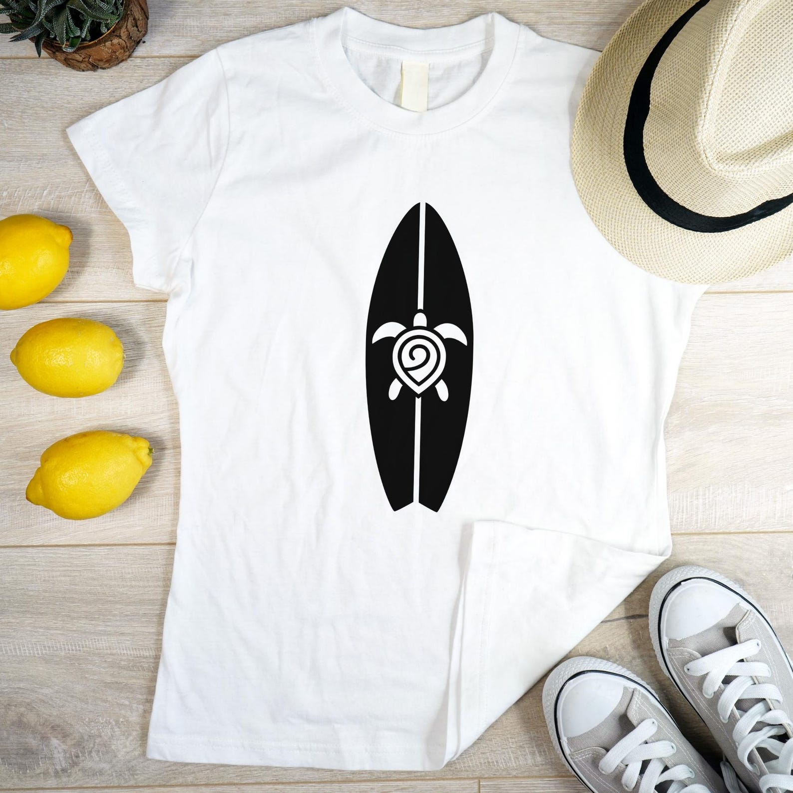 Sea Turtle Surfboard SVG and PNG Digital File: Tropical Beach Design ...