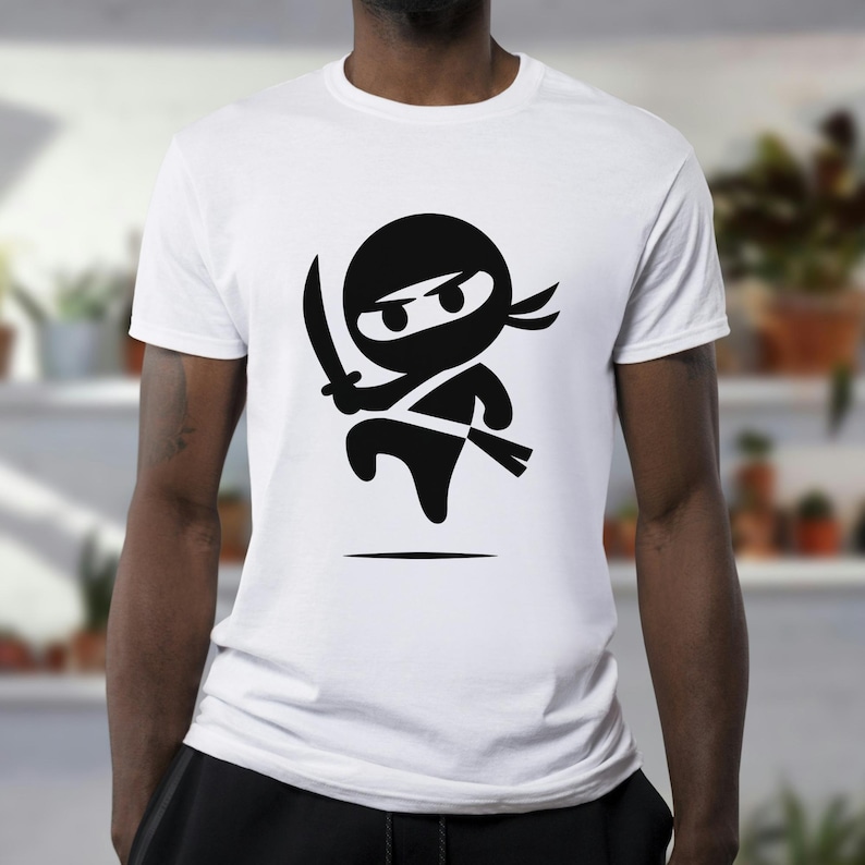 Ninja Cartoon SVG, Stealth Warrior PNG, Martial Arts Clipart, Cute ...