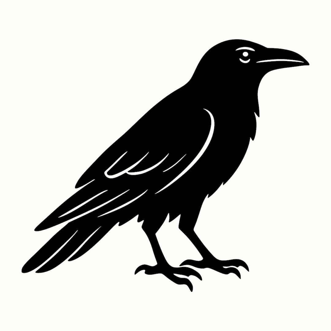 Crow SVG and PNG Digital File: Raven Silhouette for DIY Cricut Crafts ...