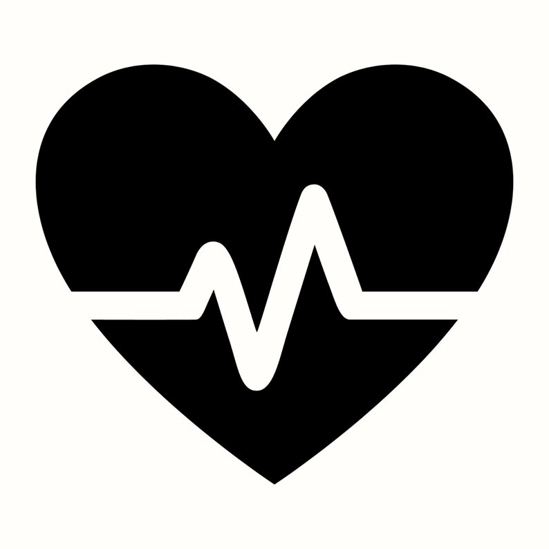Heartbeat SVG and PNG: EKG Pulse Line Silhouette for Cricut Projects ...
