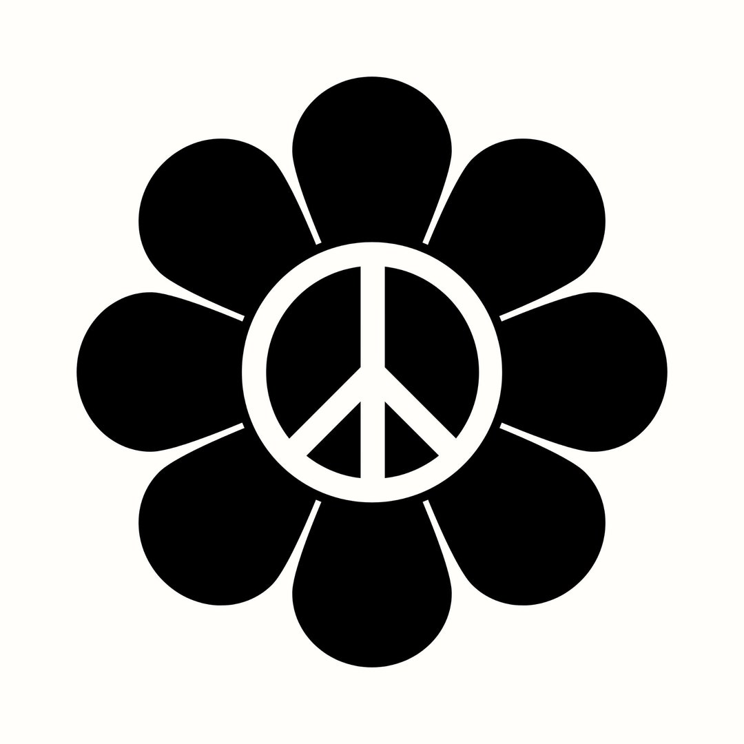 Peace Sign Flower SVG and PNG: Groovy Silhouette for Cricut Projects ...