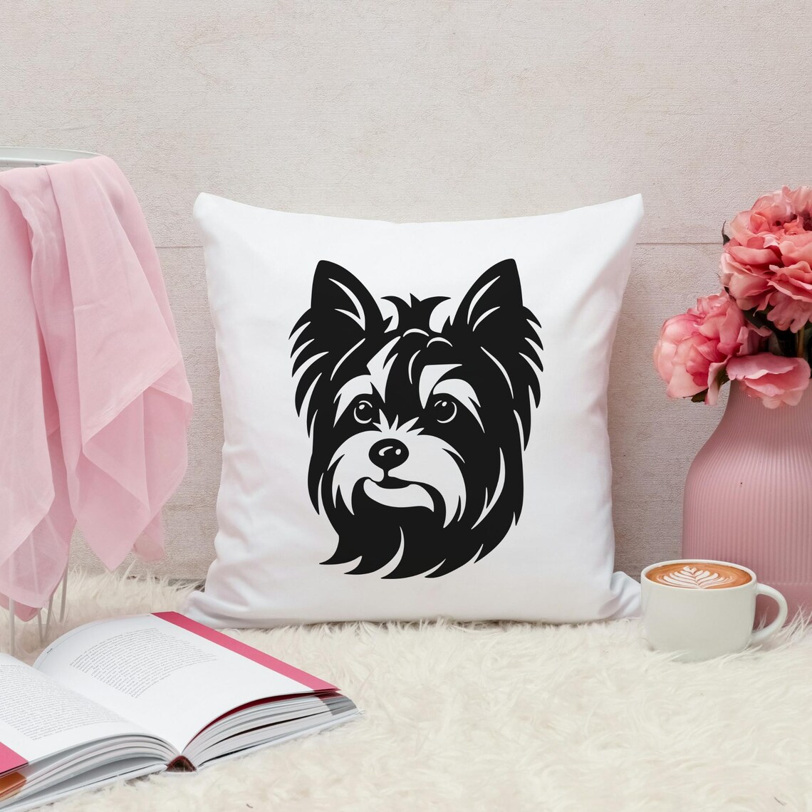 Yorkshire Terrier SVG, Yorkie Dog Head Silhouette PNG, Cute Toy Breed ...